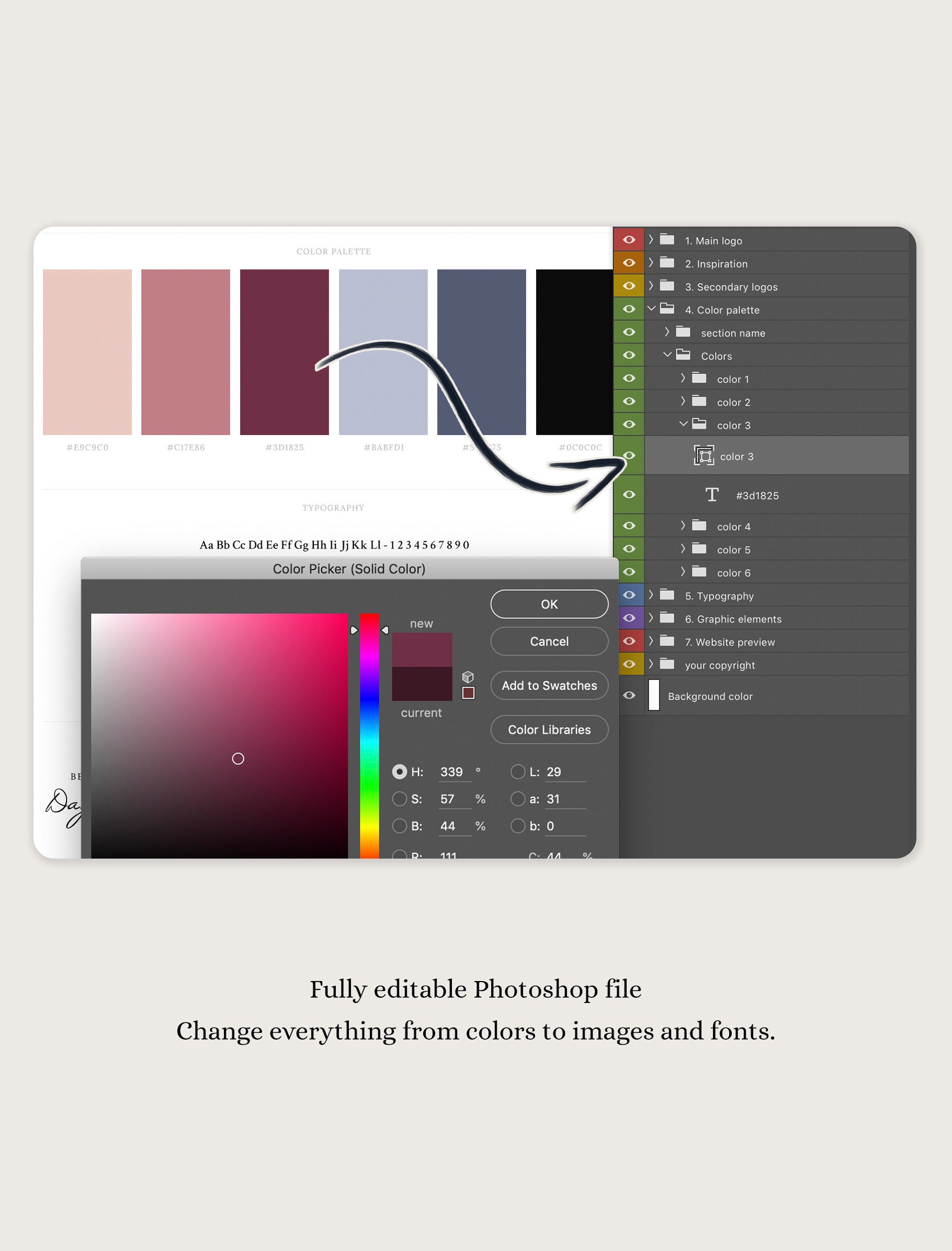 Brand Board Template, Branding Board Template, Brand Board Template for ...