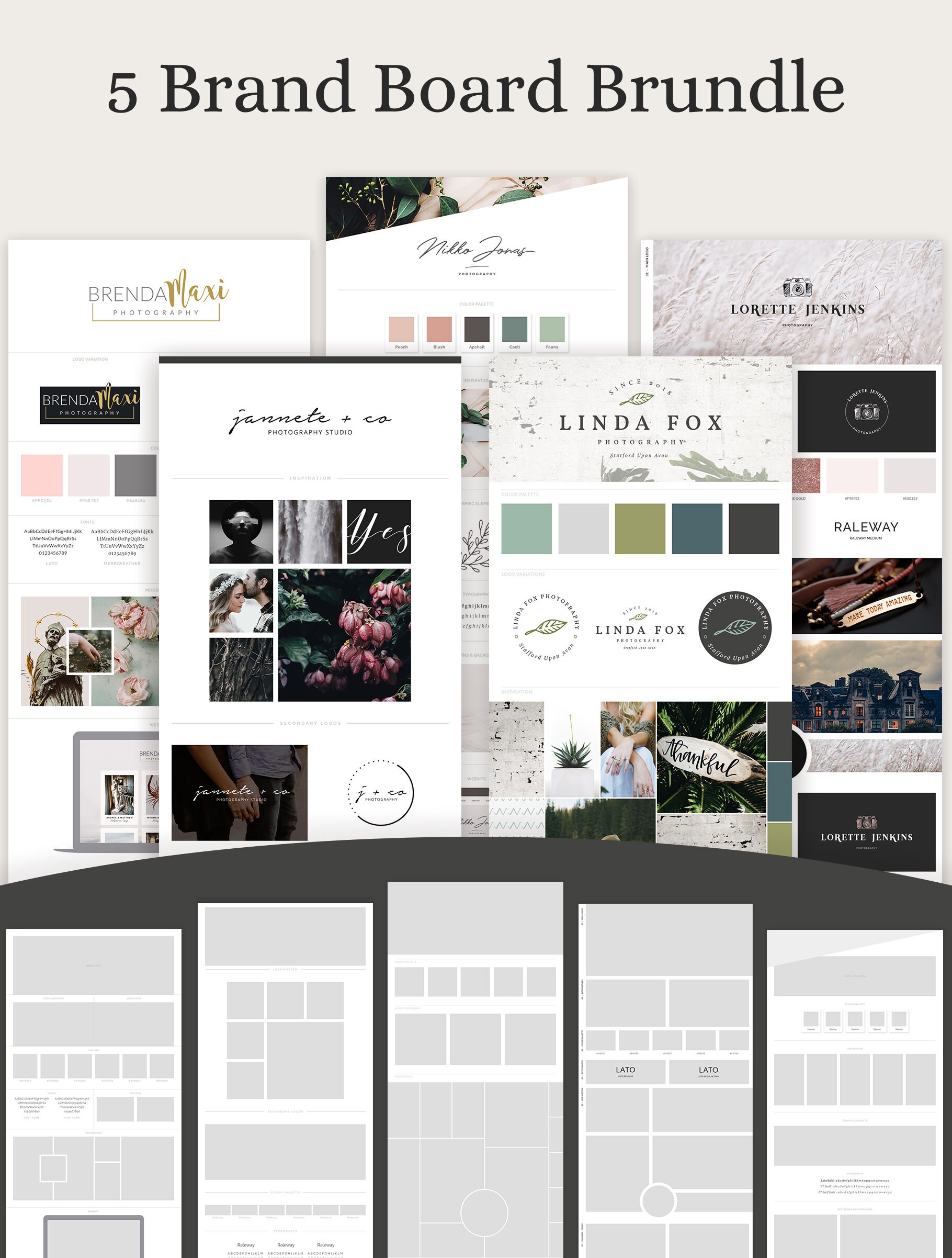 Brand Board Bundle - 5 Brand Board Templates Pack - Etsy Canada
