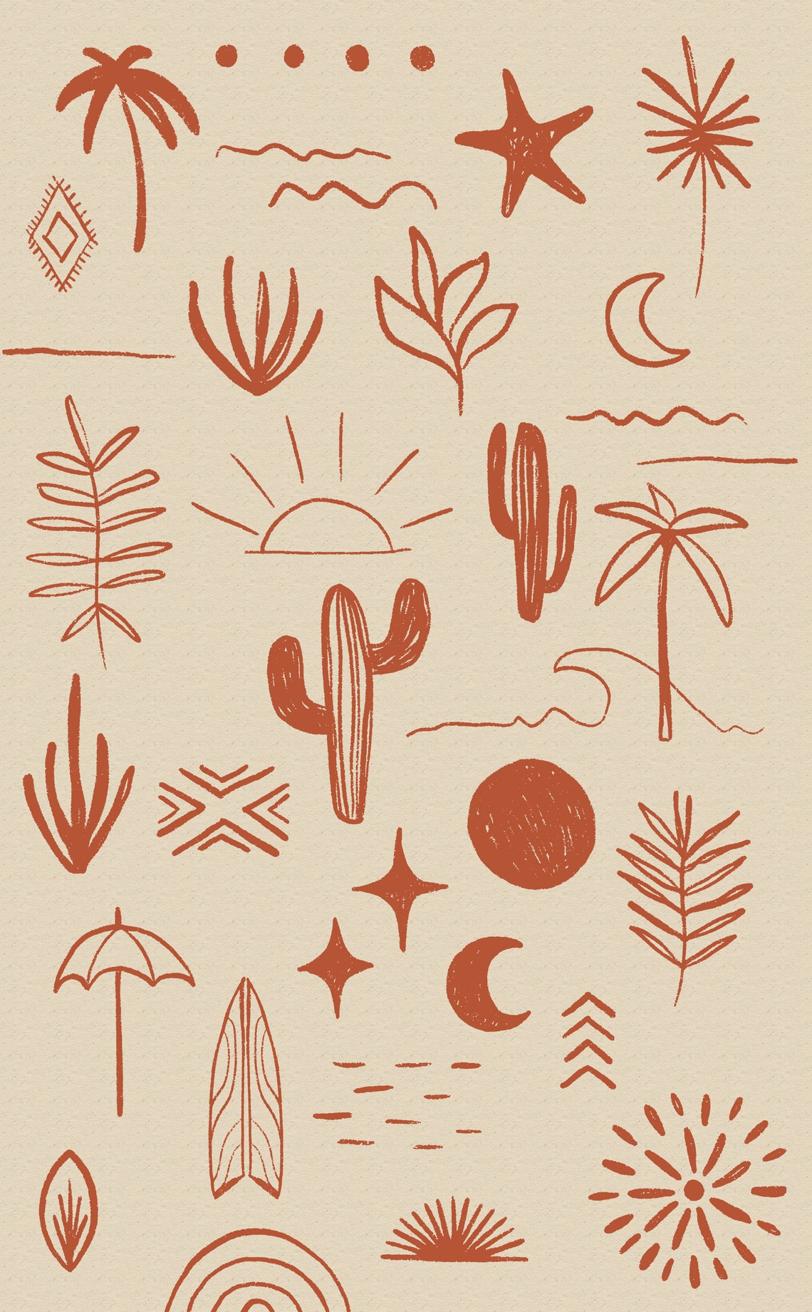 Summer Illustrations - Simple Summer Graphics - Hand-drawn Beach ...