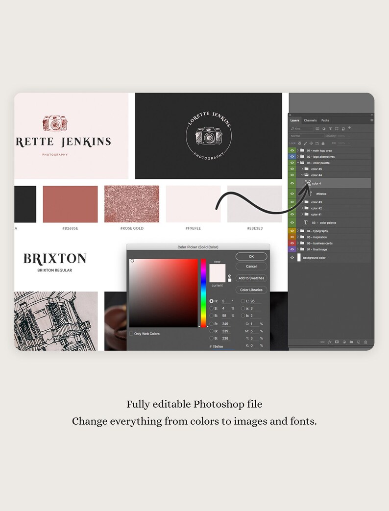Visual Identity Brand Board, Branding Board Template, for Logo ...