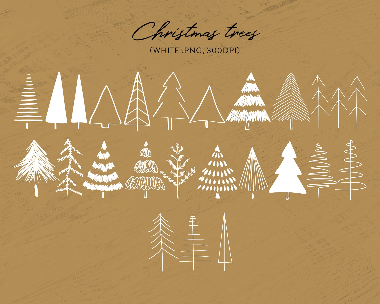 Scandinavian Christmas Tree Clip Art- Christmas Illustrations - Winter ...