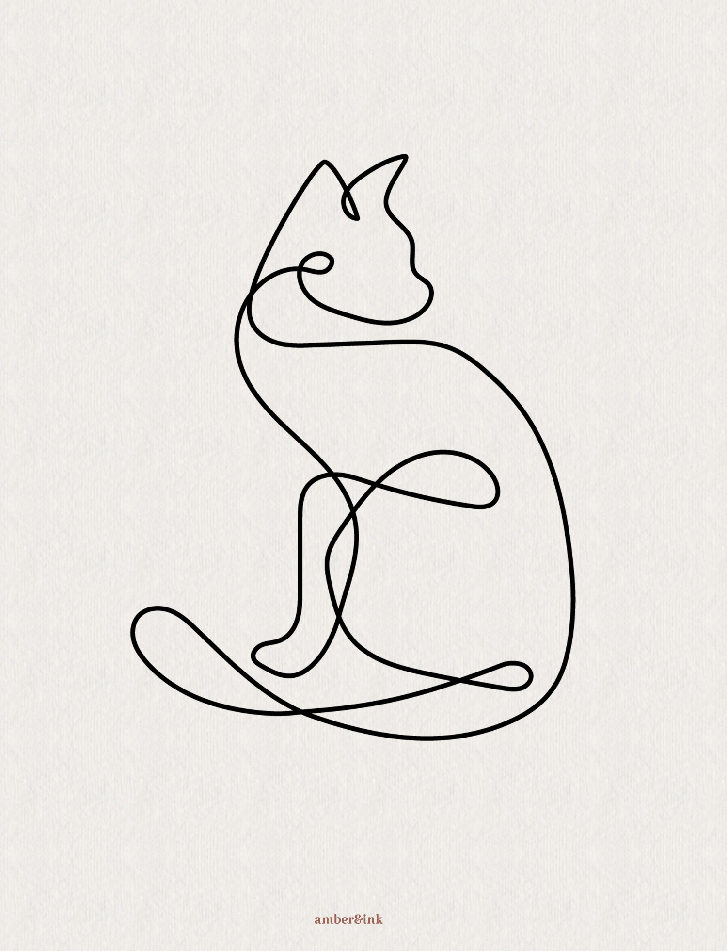 Minimalist Cat Illustrations Four Elegant One-line Cats Cat Art Cat ...
