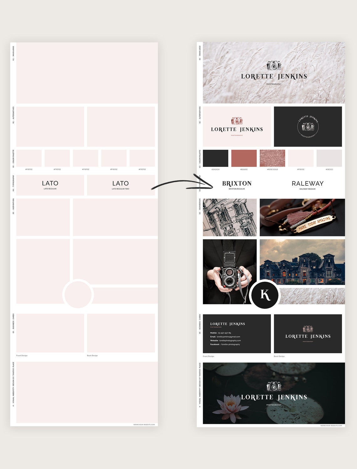 Visual Identity Brand Board, Branding Board Template, for Logo ...