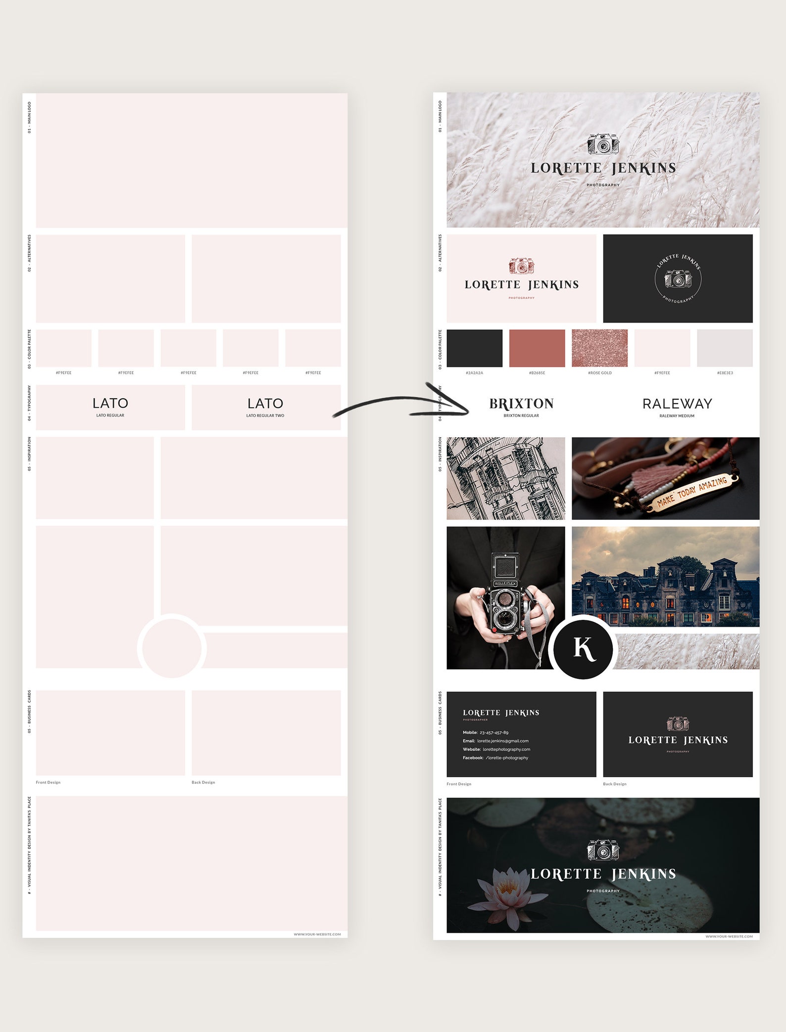 Visual Identity Brand Board, Branding Board Template, for Logo ...