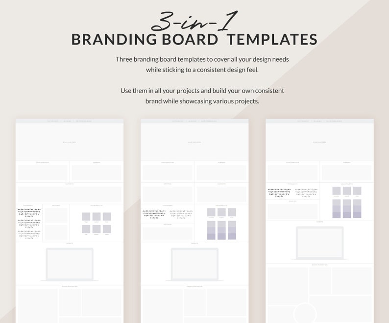 3-in-1 Brand Board Template Bundle, Branding Board Templates, Brand ...