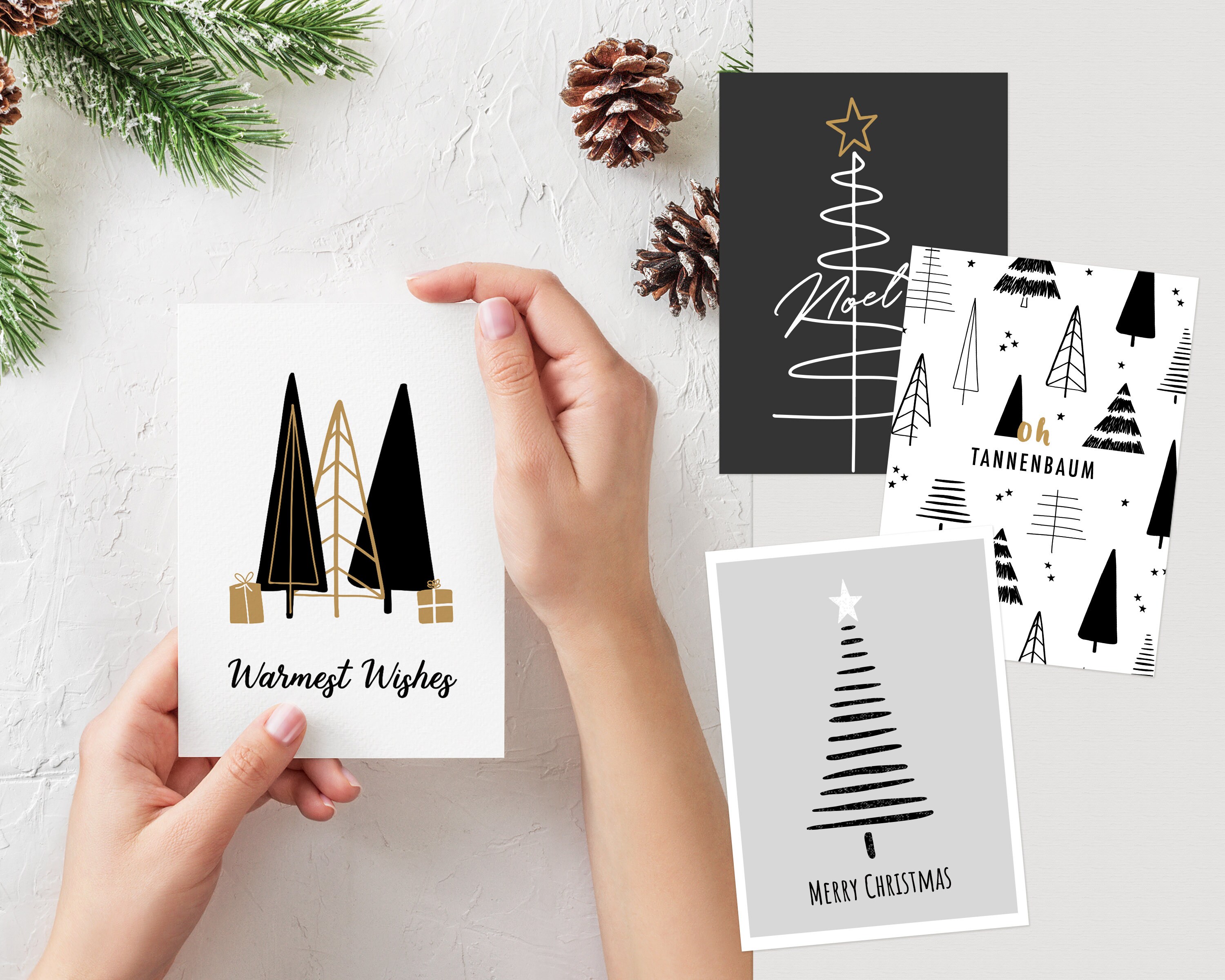 Scandinavian Christmas Trees, Patterns & Illustrations - Cozy Christmas ...