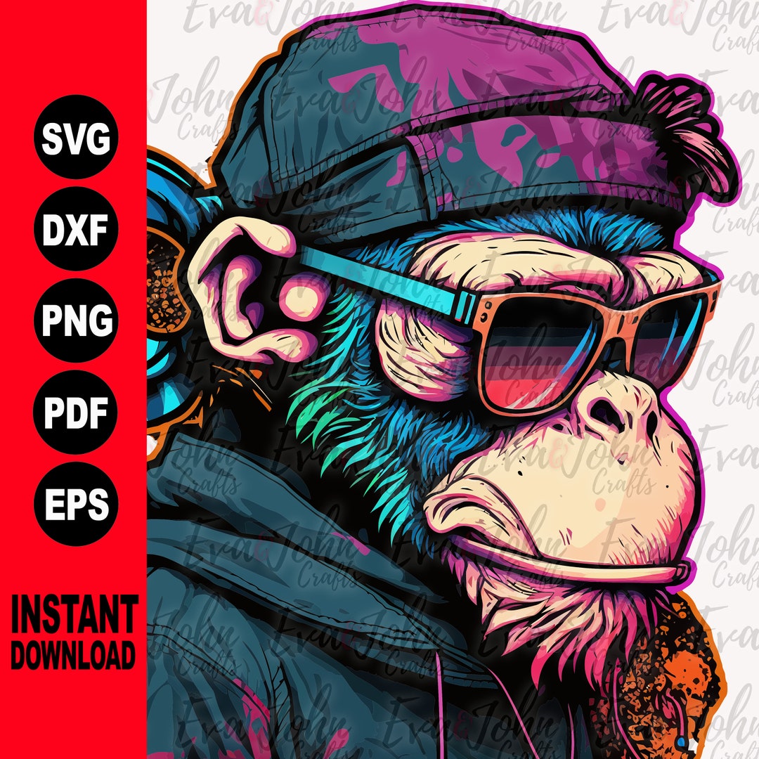Gangster Monkey Color / Jpg Svg Eps Png Dfx / Cutfiles for Silhouette ...
