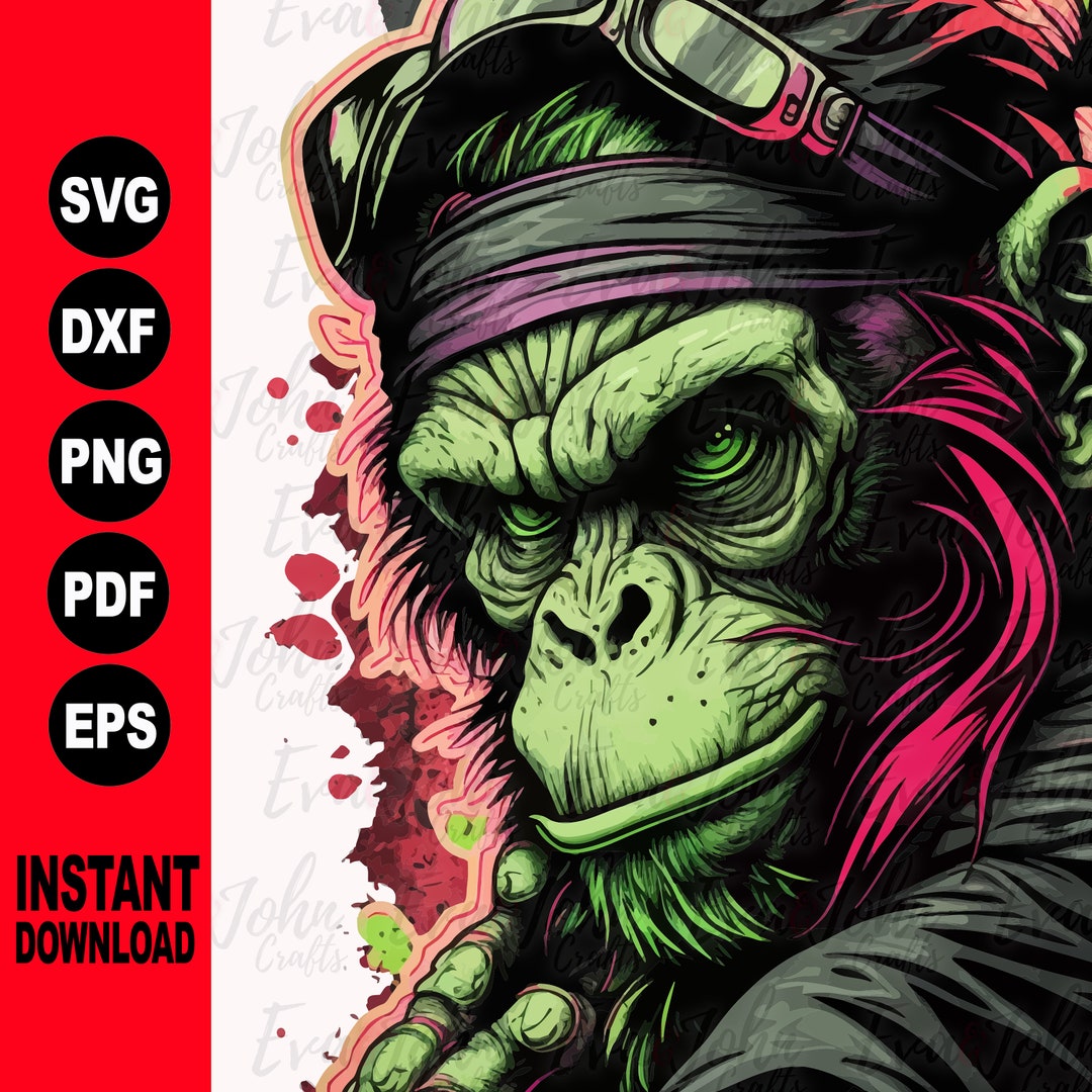 Gangster Monkey Color / Jpg Svg Eps Png Dfx / Cutfiles for Silhouette ...