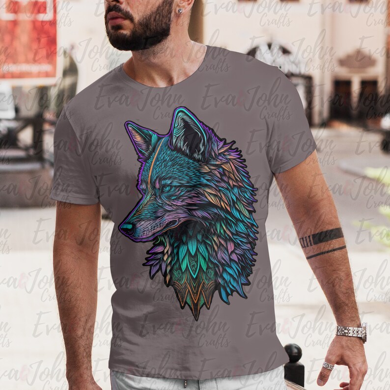INSTANT DOWNLOAD Wolf Colorful / Jpg Svg Eps Png Dfx / Cutfiles for ...