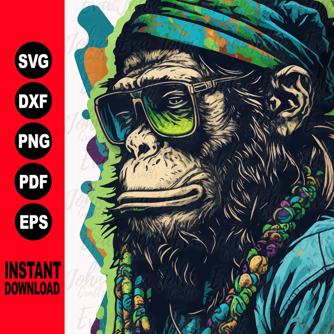 Gangster Monkey Color / Jpg Svg Eps Png Dfx / Cutfiles for Silhouette ...