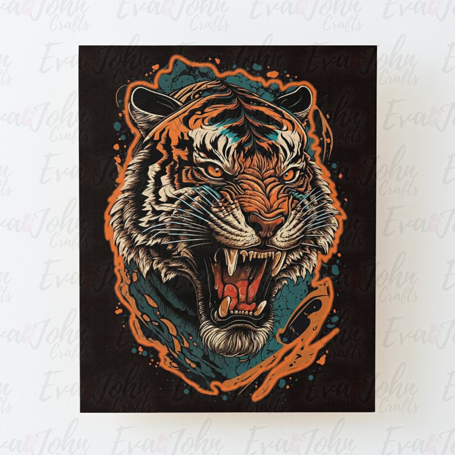 Colorful Tiger Logo / Jpg Svg Eps Png Dfx / Cutfiles for Silhouette ...