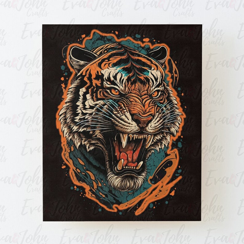 Colorful Tiger Logo / Jpg Svg Eps Png Dfx / Cutfiles for Silhouette ...