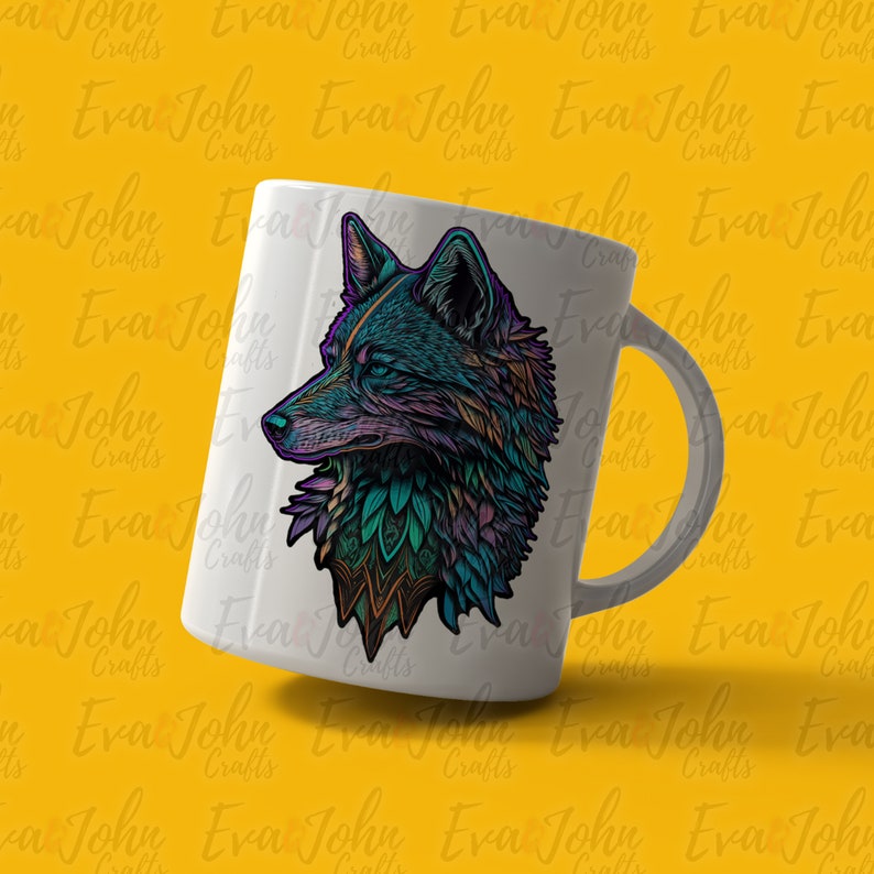 INSTANT DOWNLOAD Wolf Colorful / Jpg Svg Eps Png Dfx / Cutfiles for ...