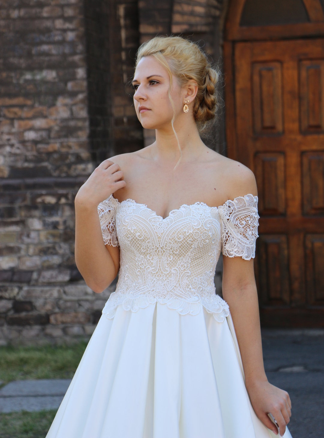 Bohemian Wedding Gress Ivory White Lace Wedding Gown Boho - Etsy