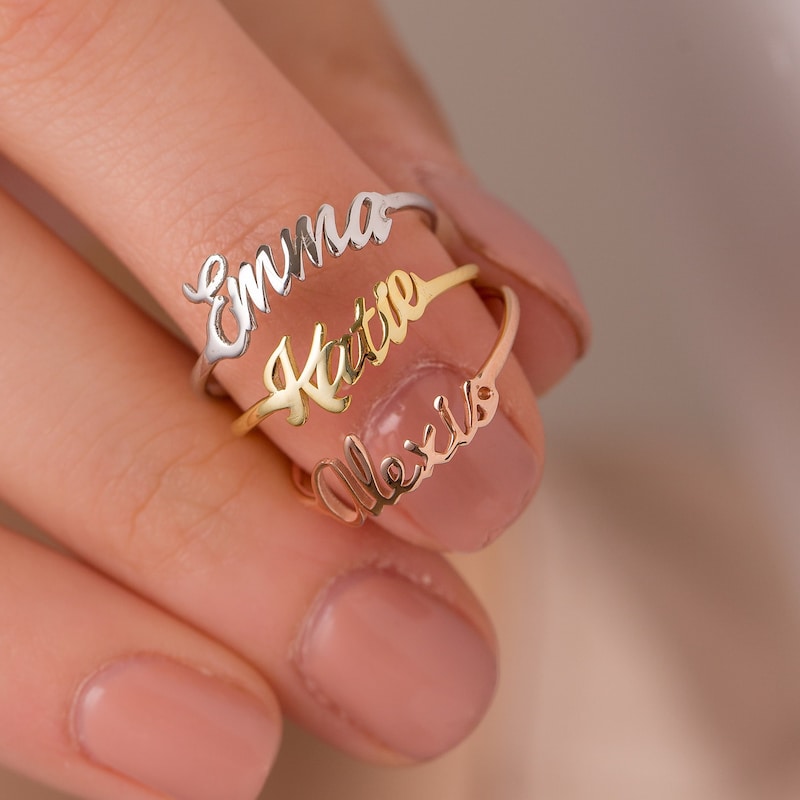 Name Ring Sterling Silver - Etsy