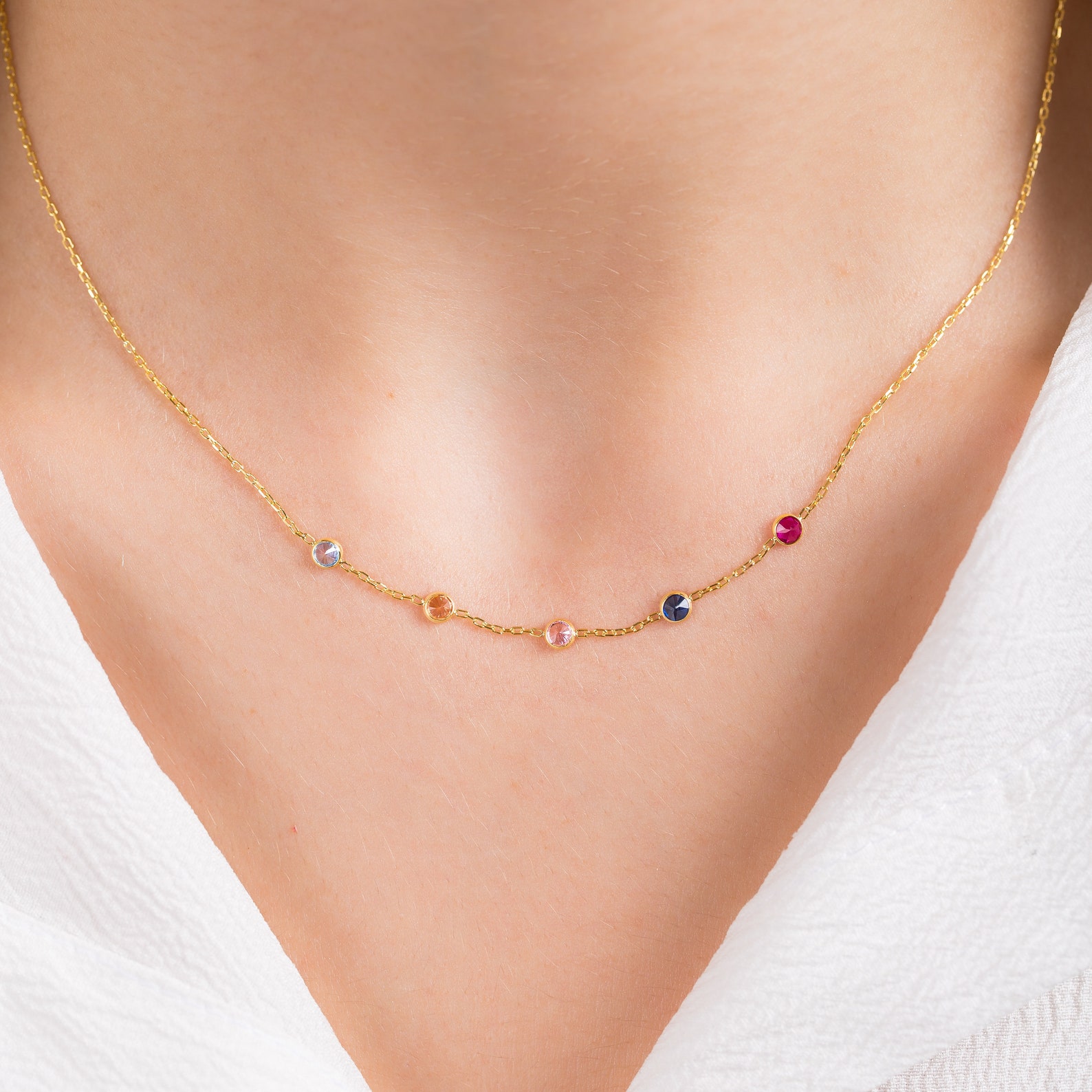 Family Birthstone Necklace Personalized Gifts for Mom - Etsy