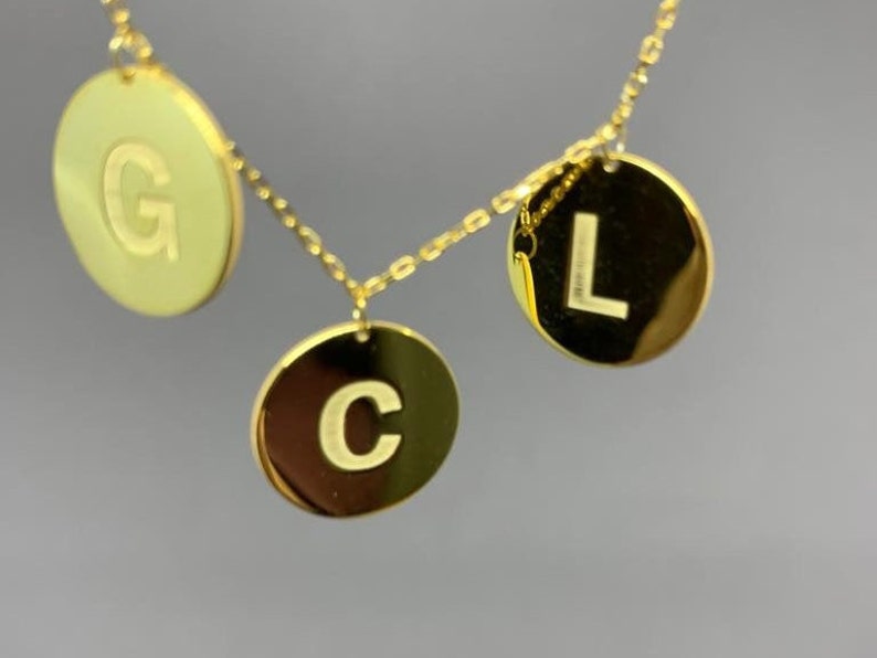 Kate Middleton Monogram Necklace Initial Necklace Disc - Etsy