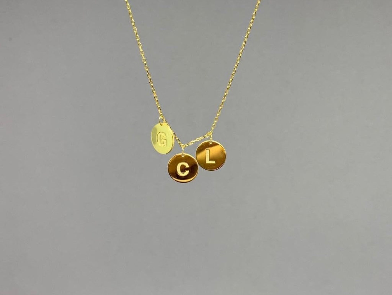 Kate Middleton Monogram Necklace Initial Necklace Disc - Etsy