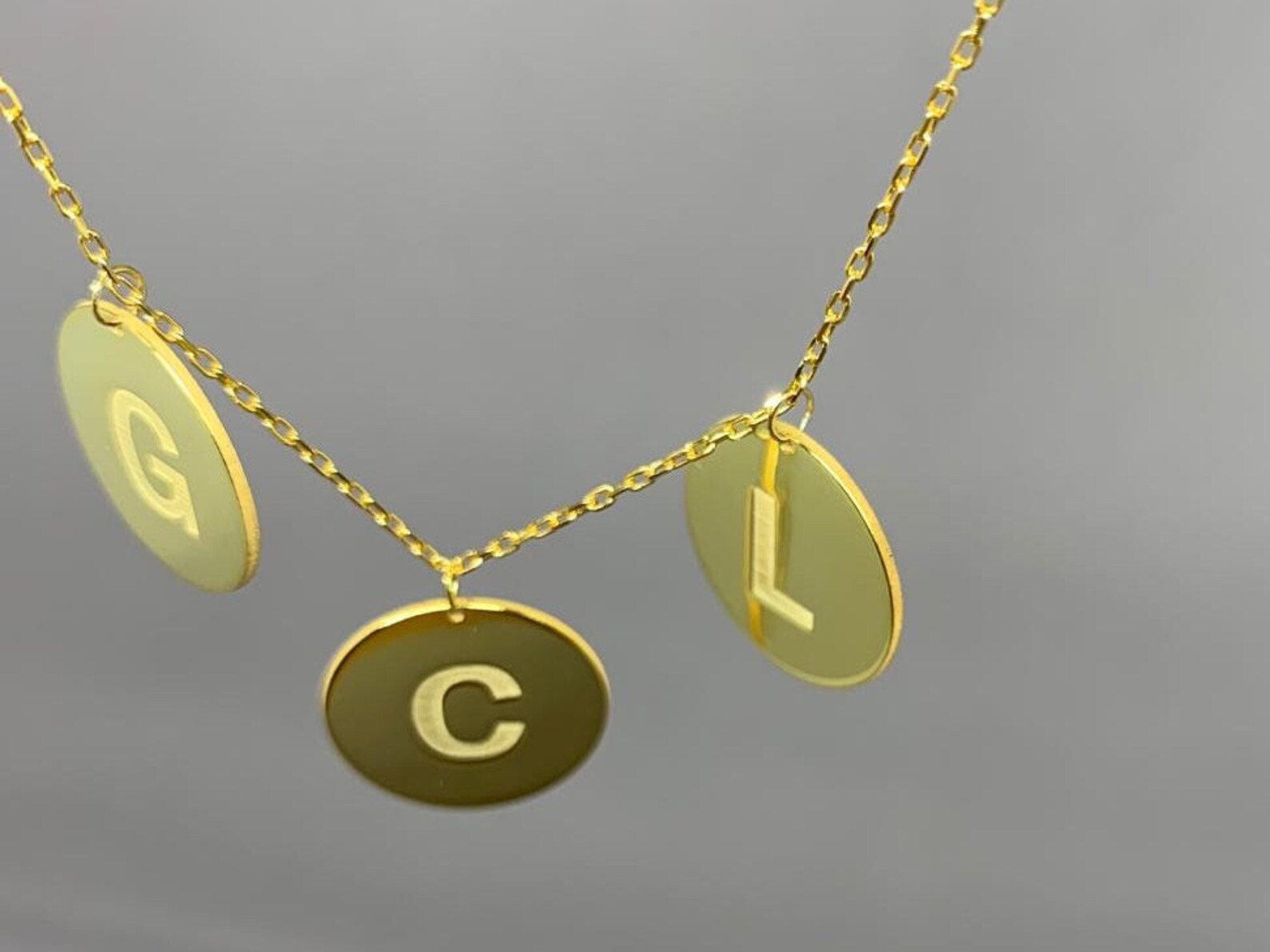 Kate Middleton Monogram Necklace Initial Necklace Disc | Etsy