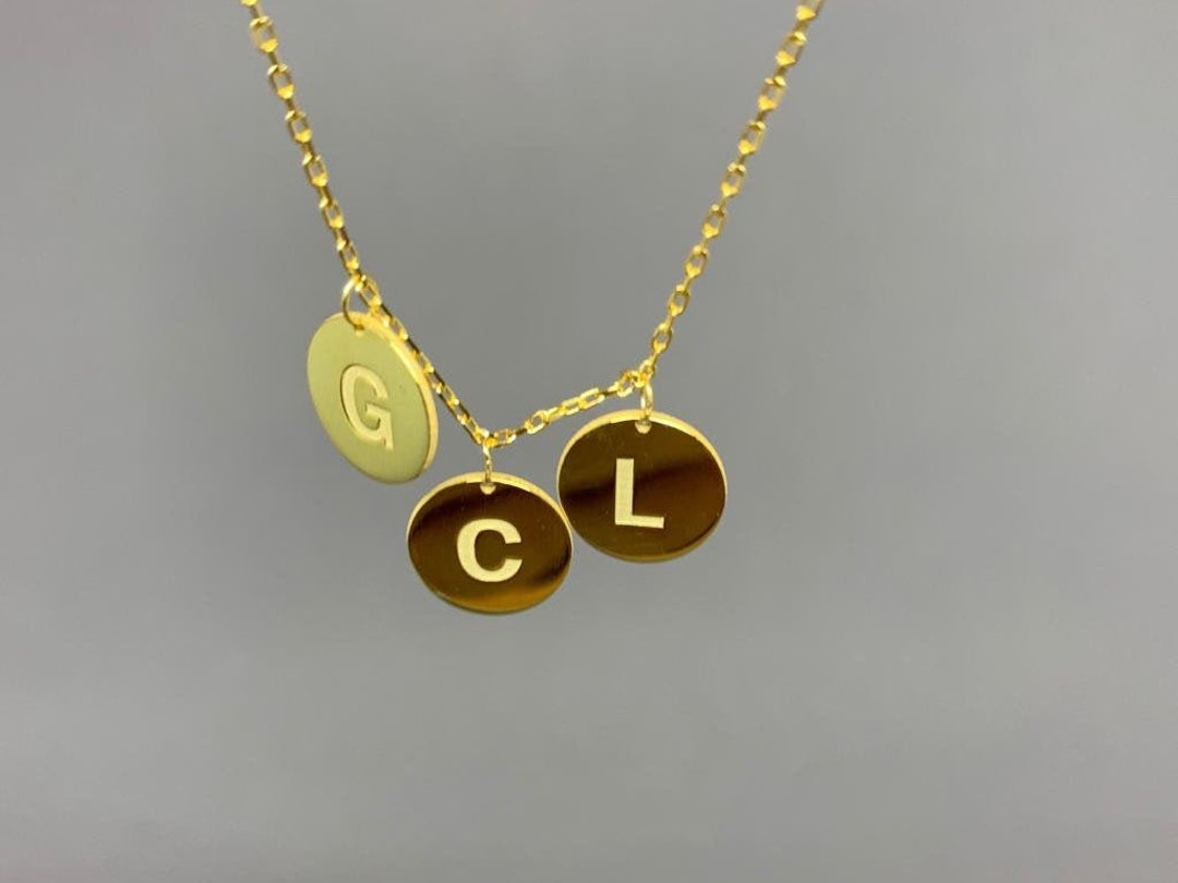 Kate Middleton Monogram Necklace, Initial Necklace, Disc Initial ...