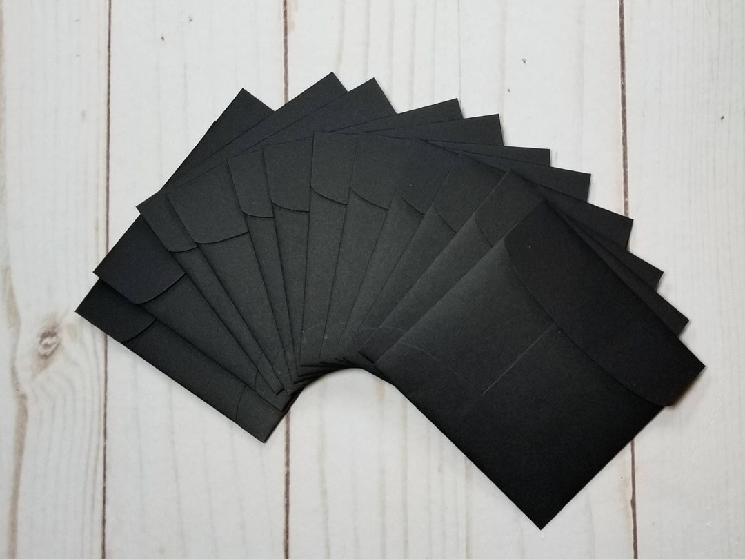 25 Small Black Envelopes 3-1/8 Square Gift Enclosures - Etsy