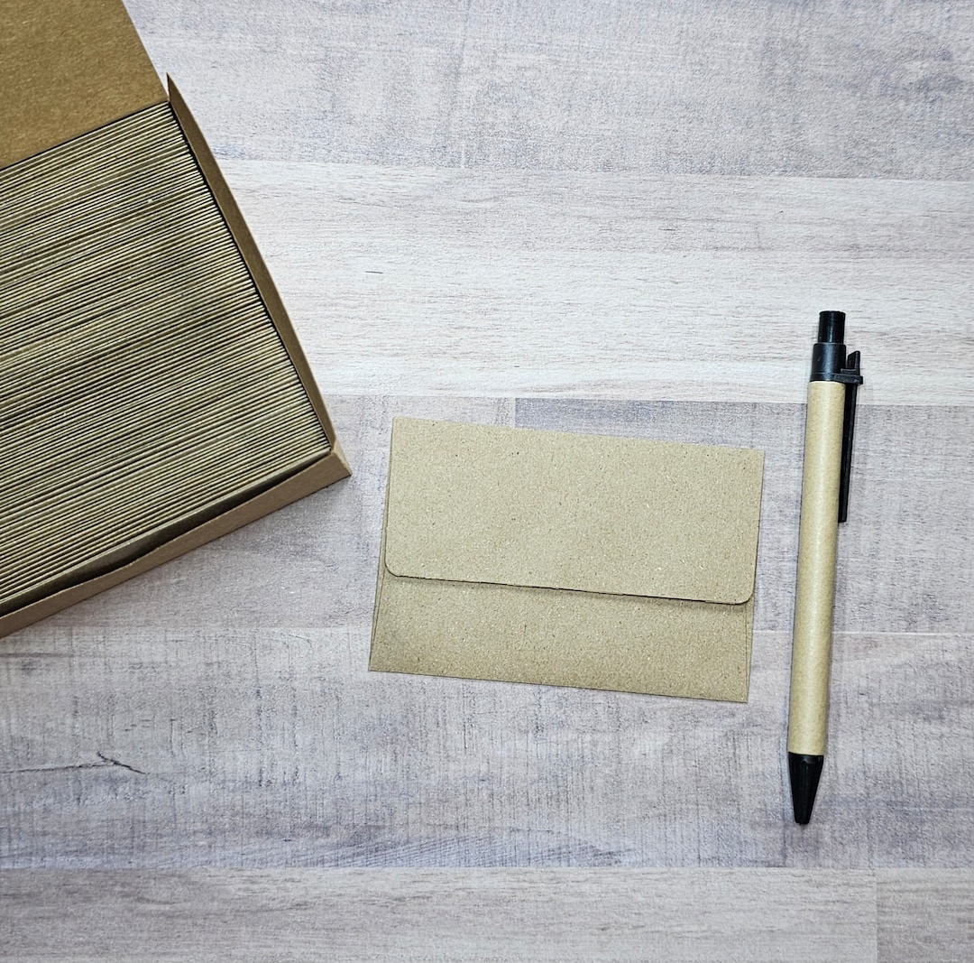 100 2-3/4" X 4" Small Kraft Envelopes, With Non-adhesive Flaps, Inserts ...