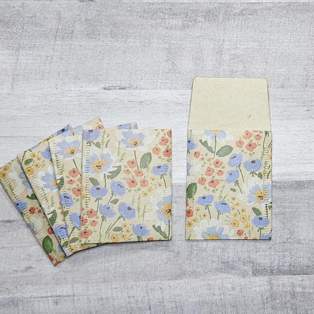 Small Floral Envelopes, Tea-bag Style Envelopes, 2-7/8" Tall by 2-1/4 ...