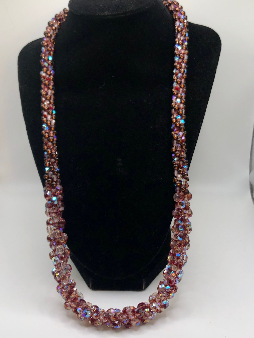 Kumihimo 26-inch Necklace Transparent Brown Miyuki 6/0 Seedbeads, 4mm ...