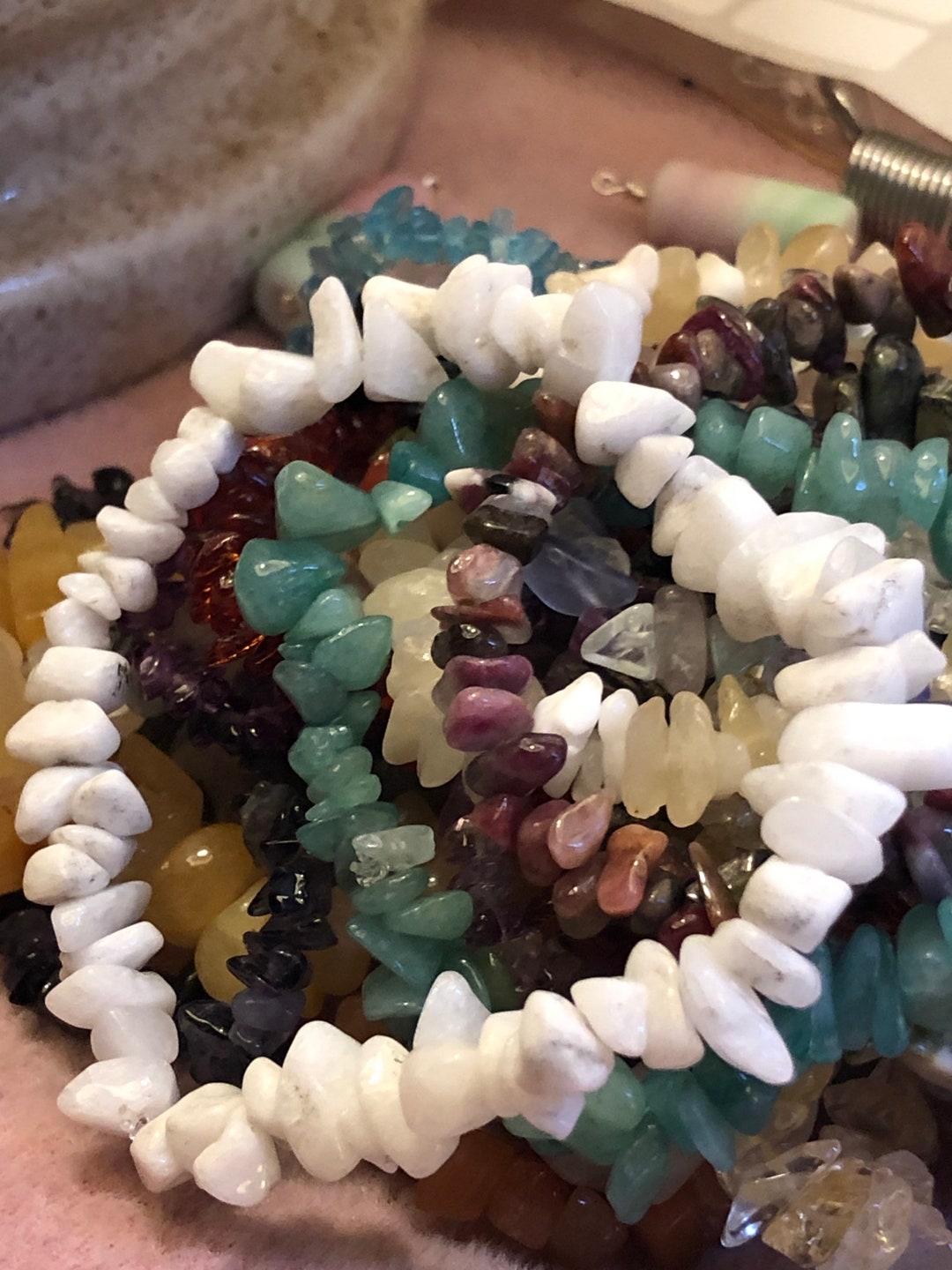 Genuine Snow Quartz 5-8mm Nugget Stretch Gemstone Clarity and Innocence ...