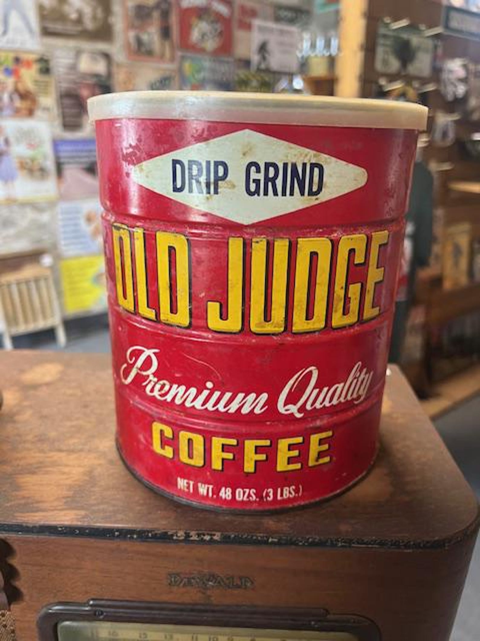 Vintage Old Judge Coffee Can, 48 Oz Size, Aged, Coffee Shop Decor ...