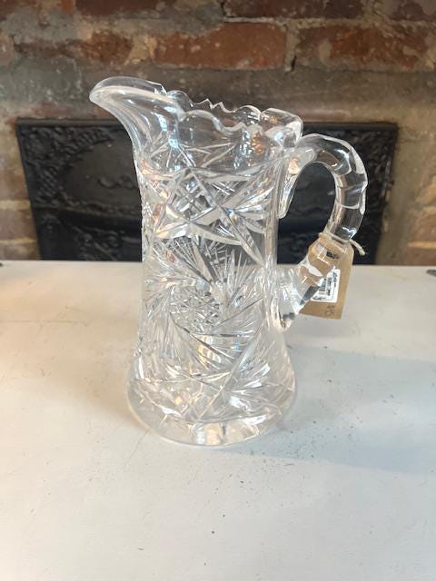 Vintage American Brilliant Period Antique Cut Crystal Pitcher - Etsy