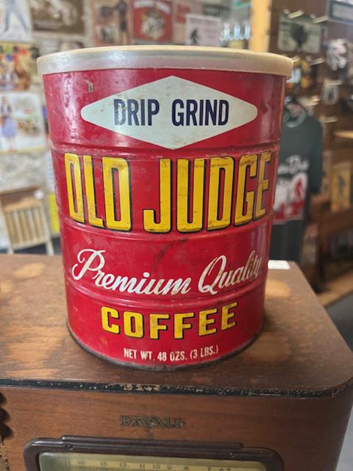 Vintage Old Judge Coffee Can, 48 Oz Size, Aged, Coffee Shop Decor ...