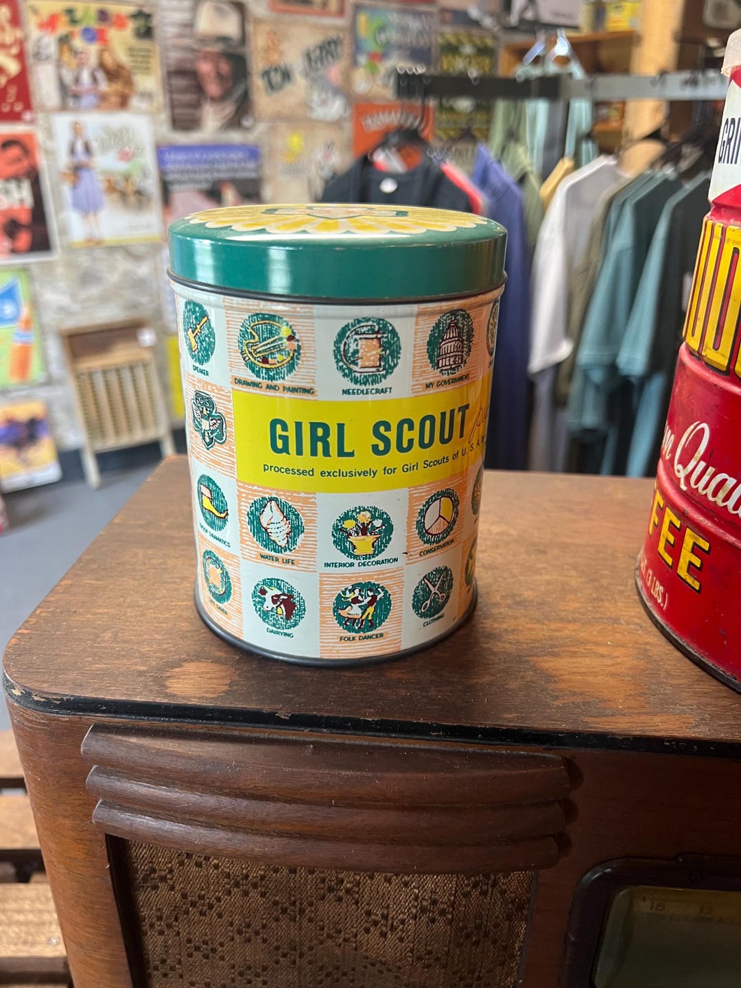 Vintage Girl Scout Peanut Crunch Tin Can - Etsy