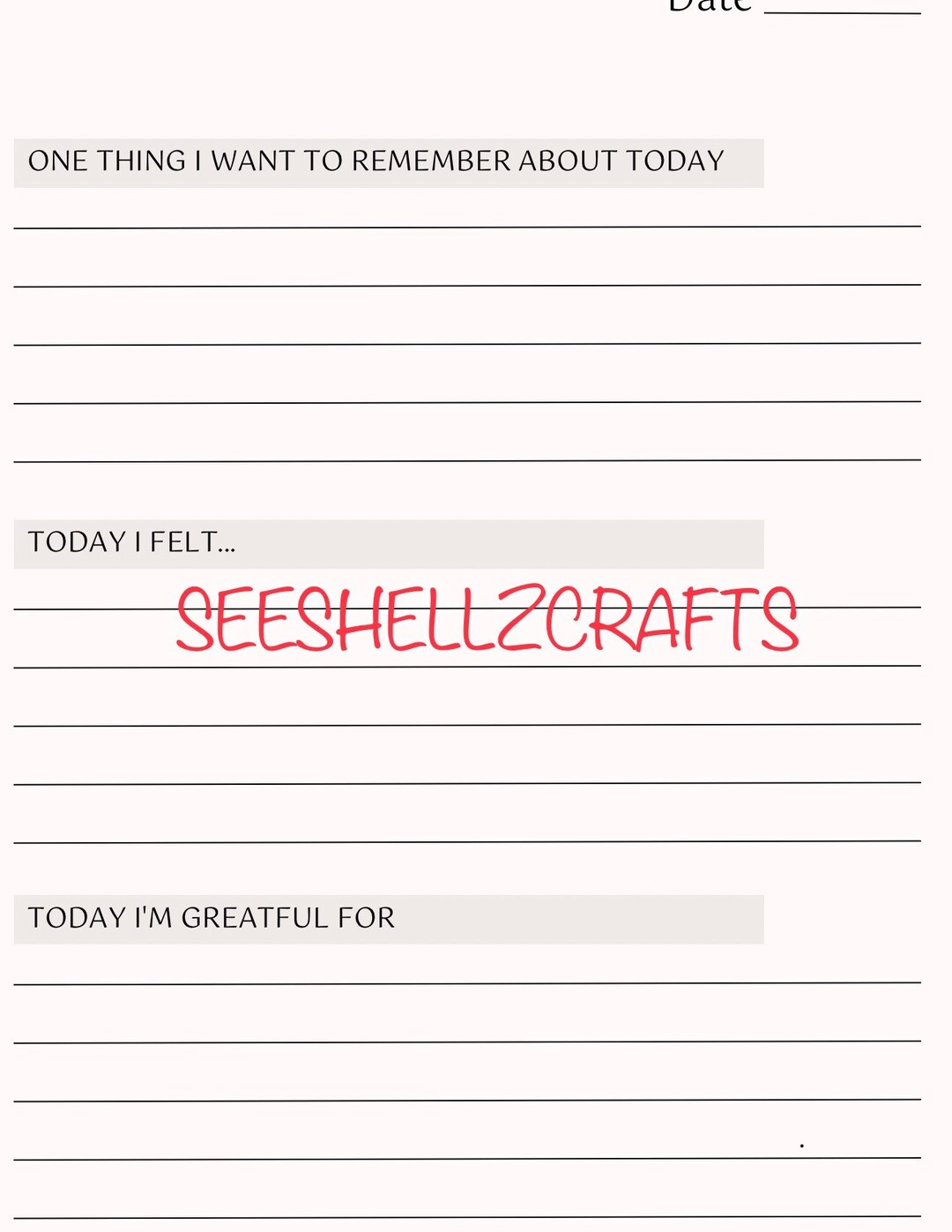 Basic Journal Template Sheet - Etsy