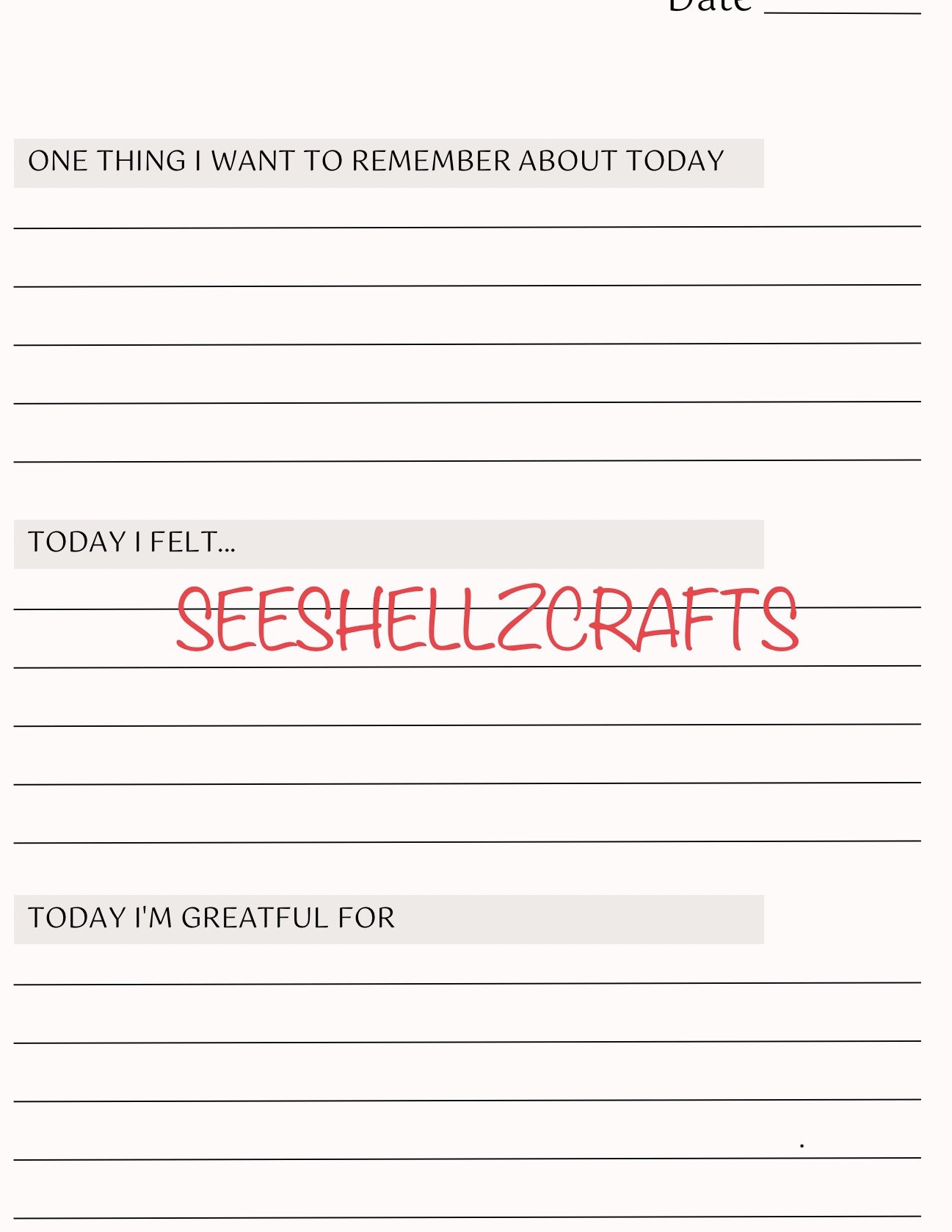 Basic Journal Template Sheet - Etsy