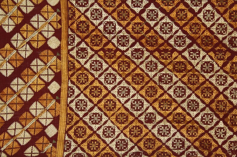 Phulkari Embroidered With Floss-silk on Handwovenfrom West | Etsy