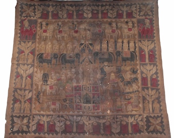 Vintage Kanduri Ceremonial Shrine Cloth Handmade India Applique ...