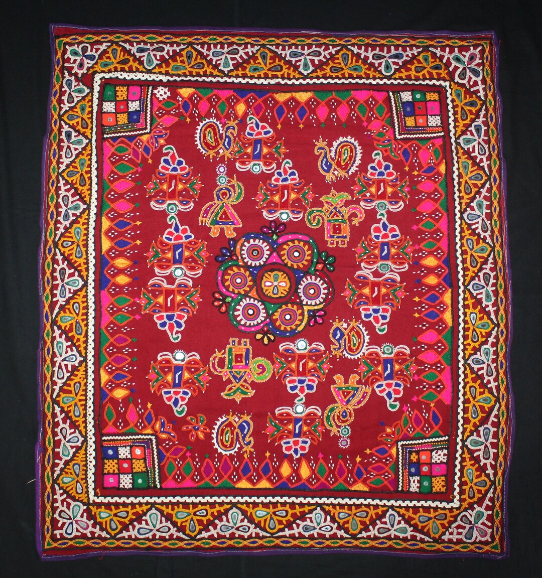Vintage Kutch Tribal Indian Tapestry , Rustic Decor Tapestry Wall ...