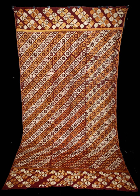 Phulkari Embroidered With Floss-silk on Handwovenfrom West | Etsy