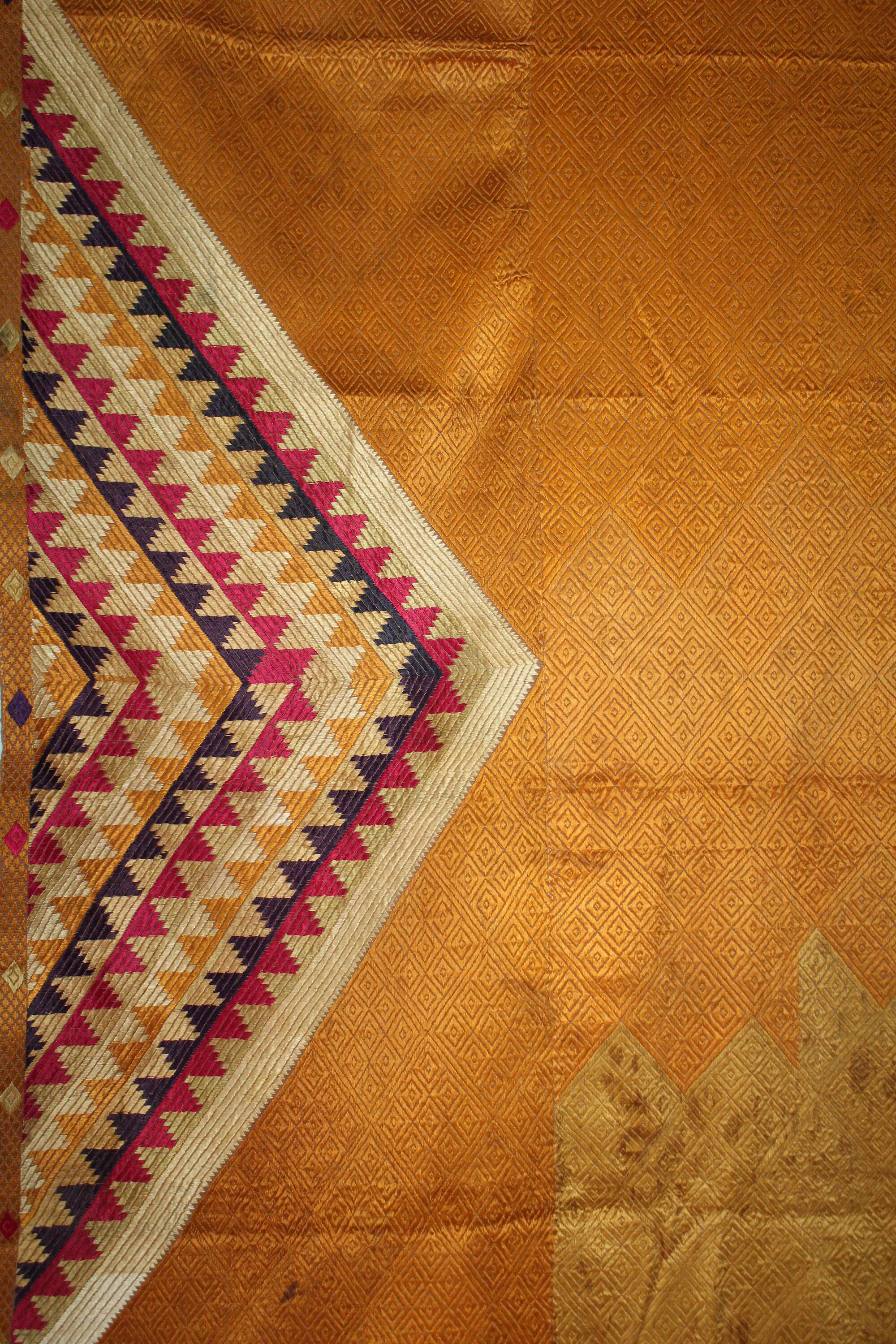 Phulkari Embroidered With Floss-silk on Handwoven,from West Pakistan ...