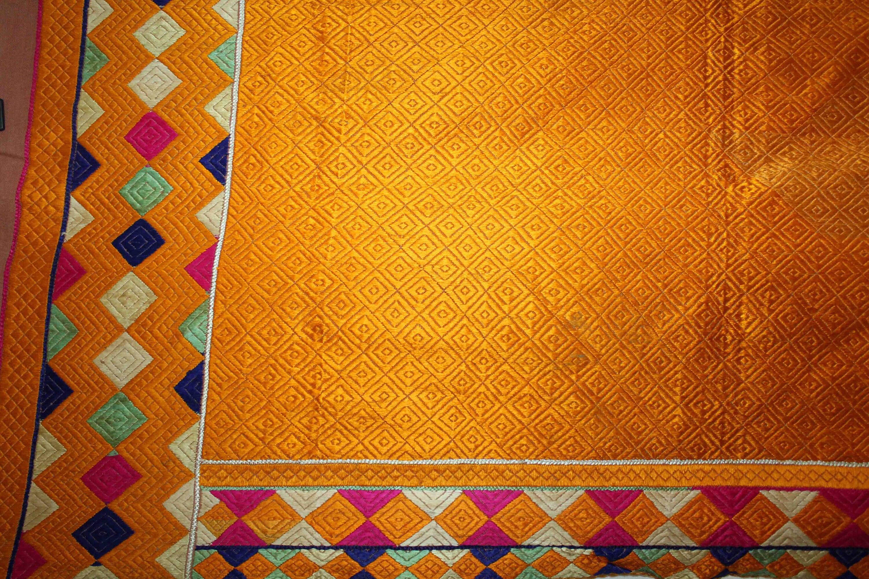 Phulkari Embroidered With Floss-silk on Handwovenfrom West - Etsy