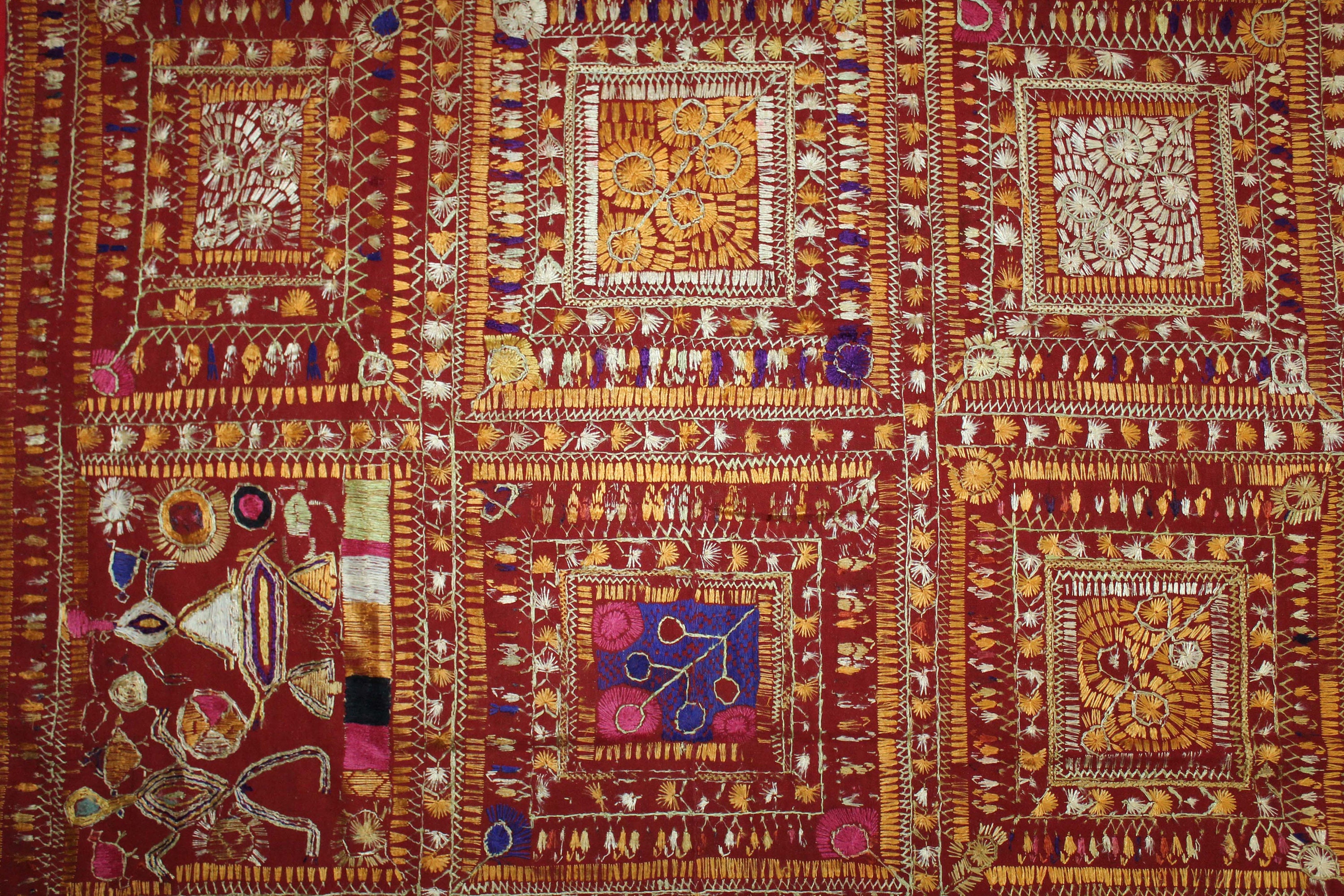 Folk Art of Punjab, Phulkari From Eastpunjabindia Folk Phulkari - Etsy