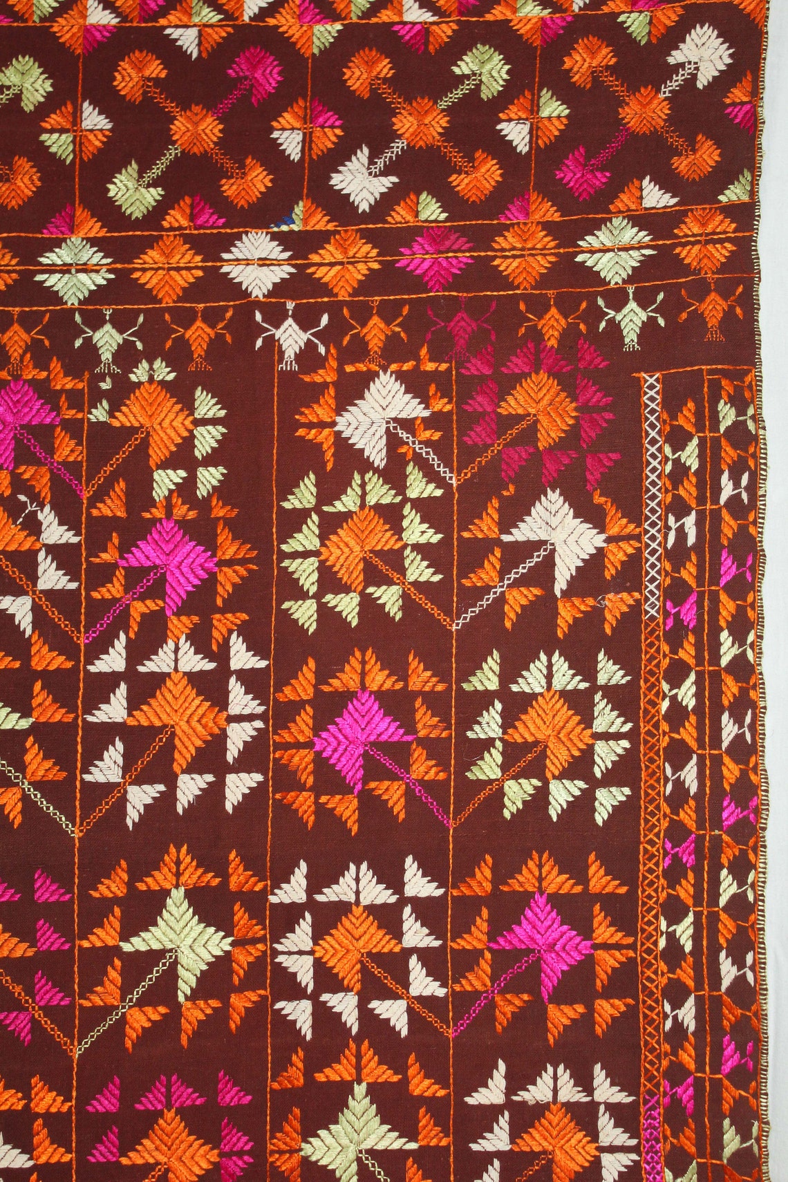 Wedding Phulkari Embroidered With Floss-silk on Handwoven,from East ...