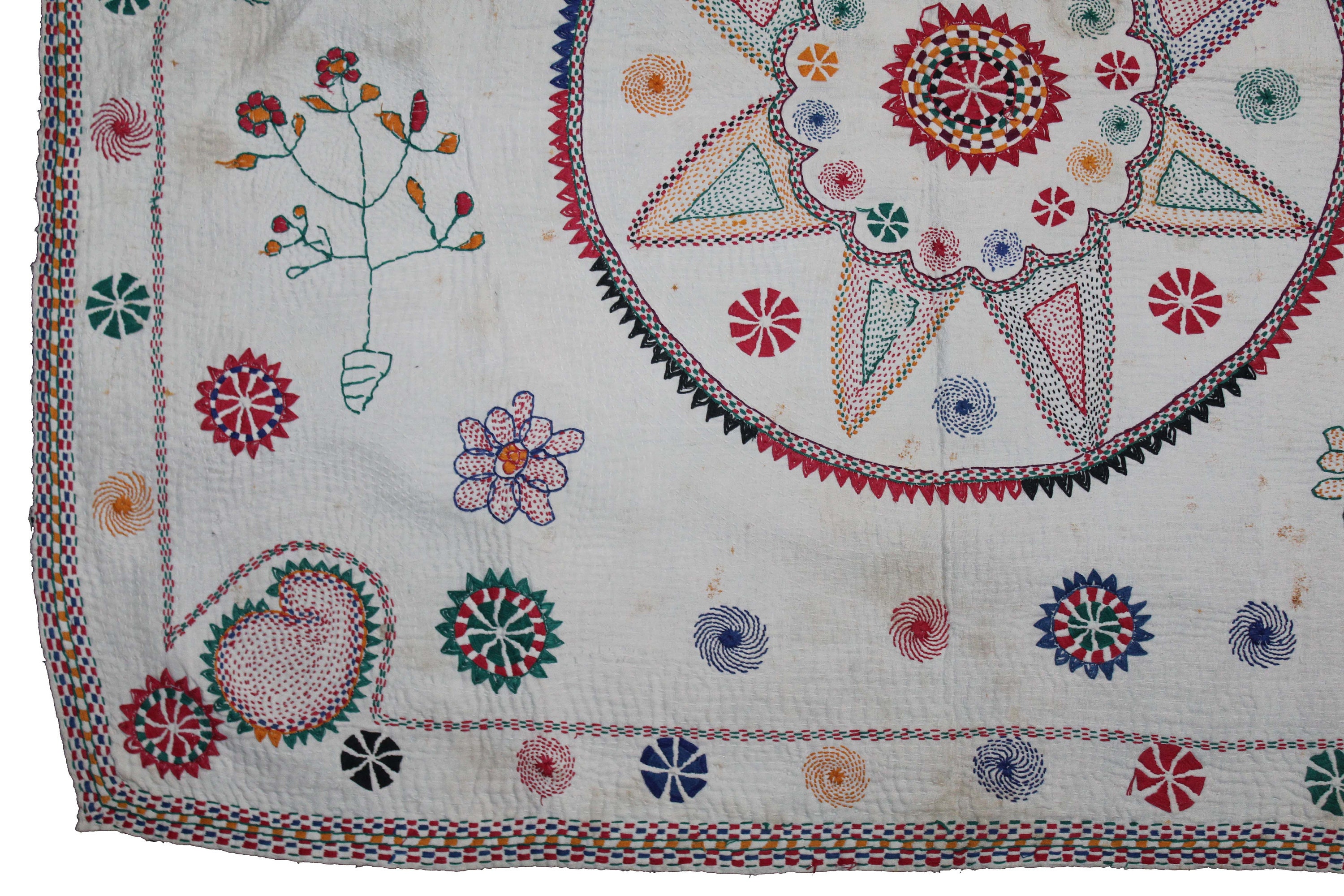 Kantha Quilt Embroidery With Cotton Thread From East Bengal(bangladesh ...
