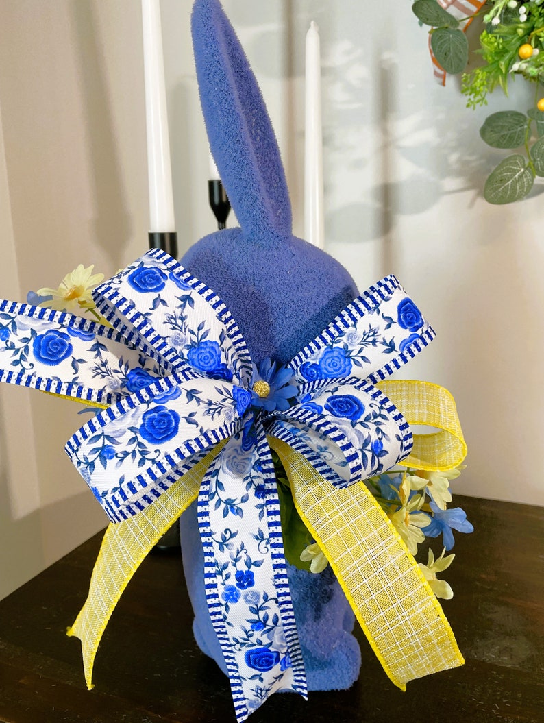 16 Flocked Easter Bunny Flocked Bunny Decor Easter - Etsy