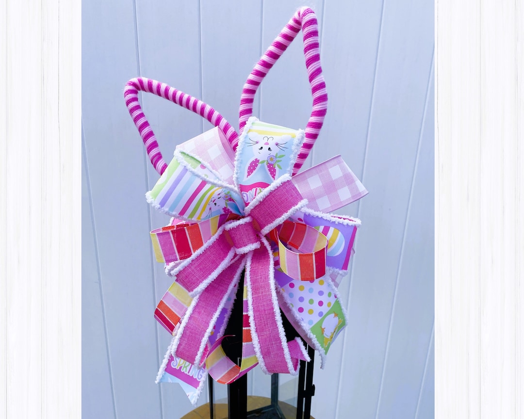 Easter Bunny Lantern Bow, Easter Spring Ribbon Bow, Easter Bow for ...