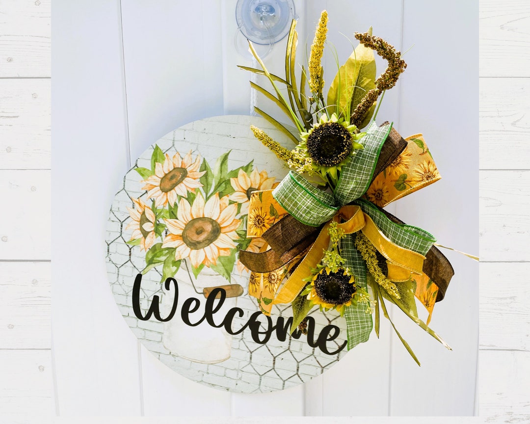 Fall Sunflower Door Hanger Wreath for Front Porch, Fall Wreath Decor ...