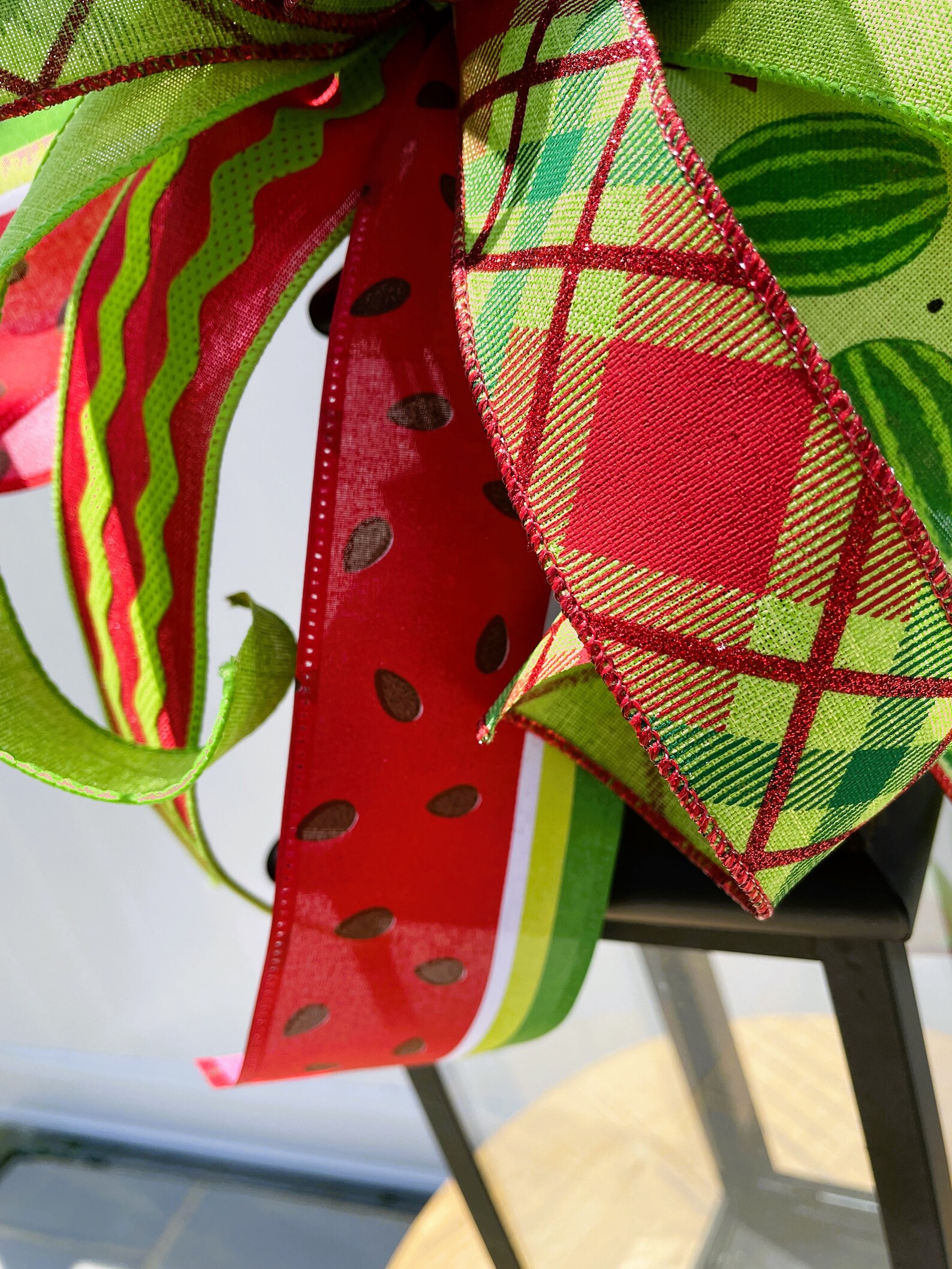 Watermelon Lantern Bow, Summer Ribbon Bow, Watermelon Bow for Wreath ...