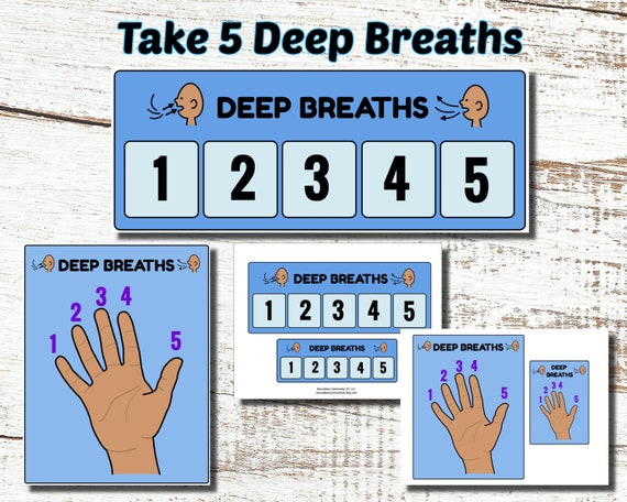 Deep Breath Printable Deep Breath Visual Calm Down Visual | Etsy