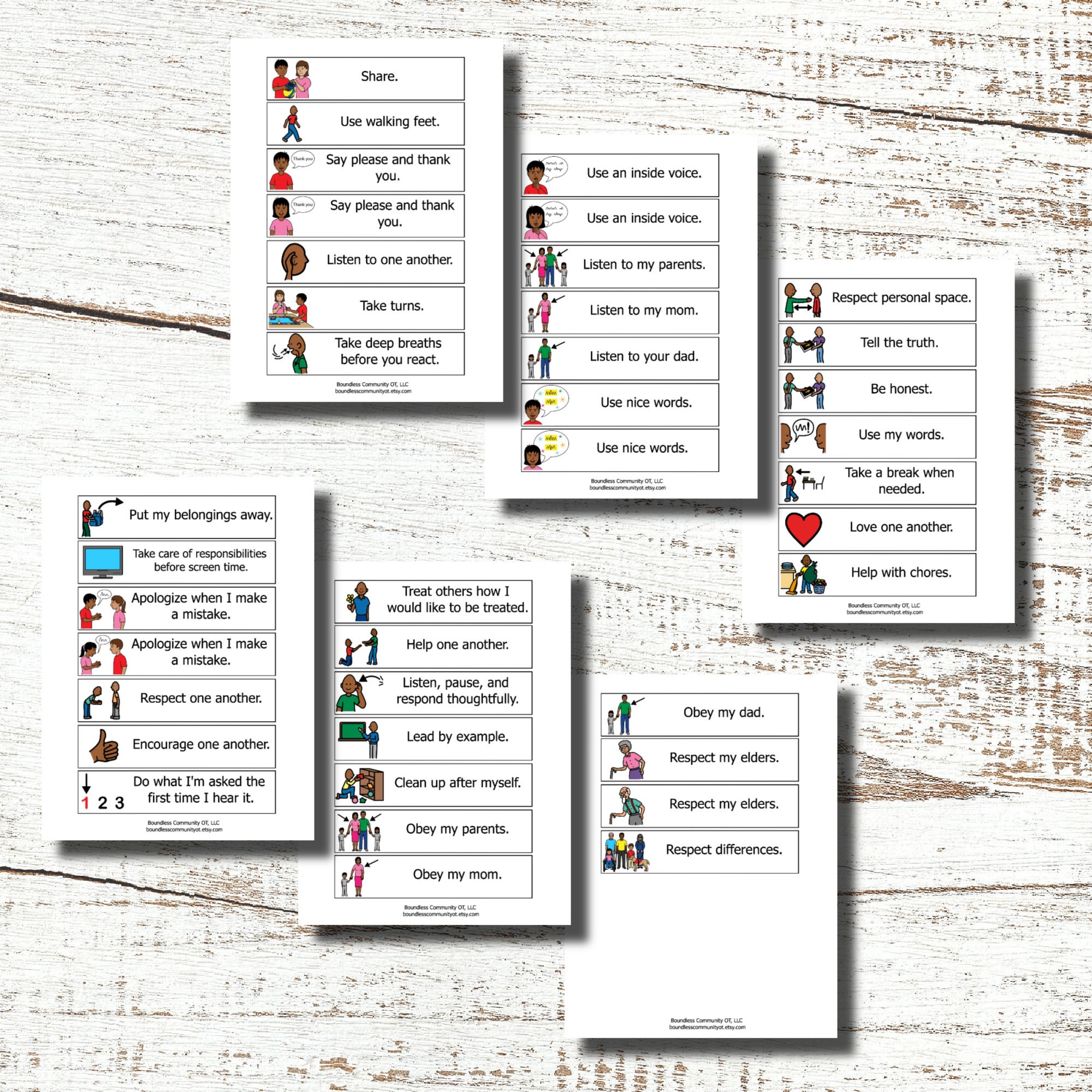 Family Rules Chart, Family Rules Visual Support, Family Rules Visual ...